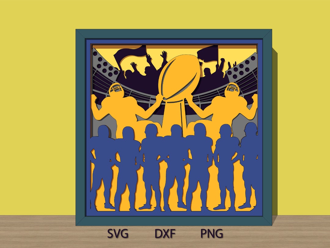 Football Shadow Box Svg Layered Cardstock Template Cricut - Etsy