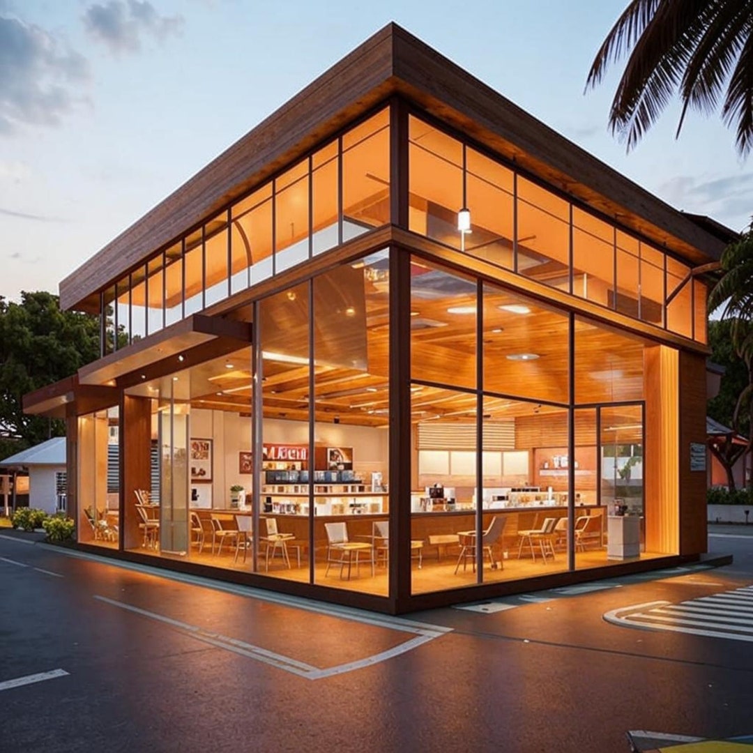 Ice Cream Shop Design Floor Plans and Elevations Interior Exterior - Etsy