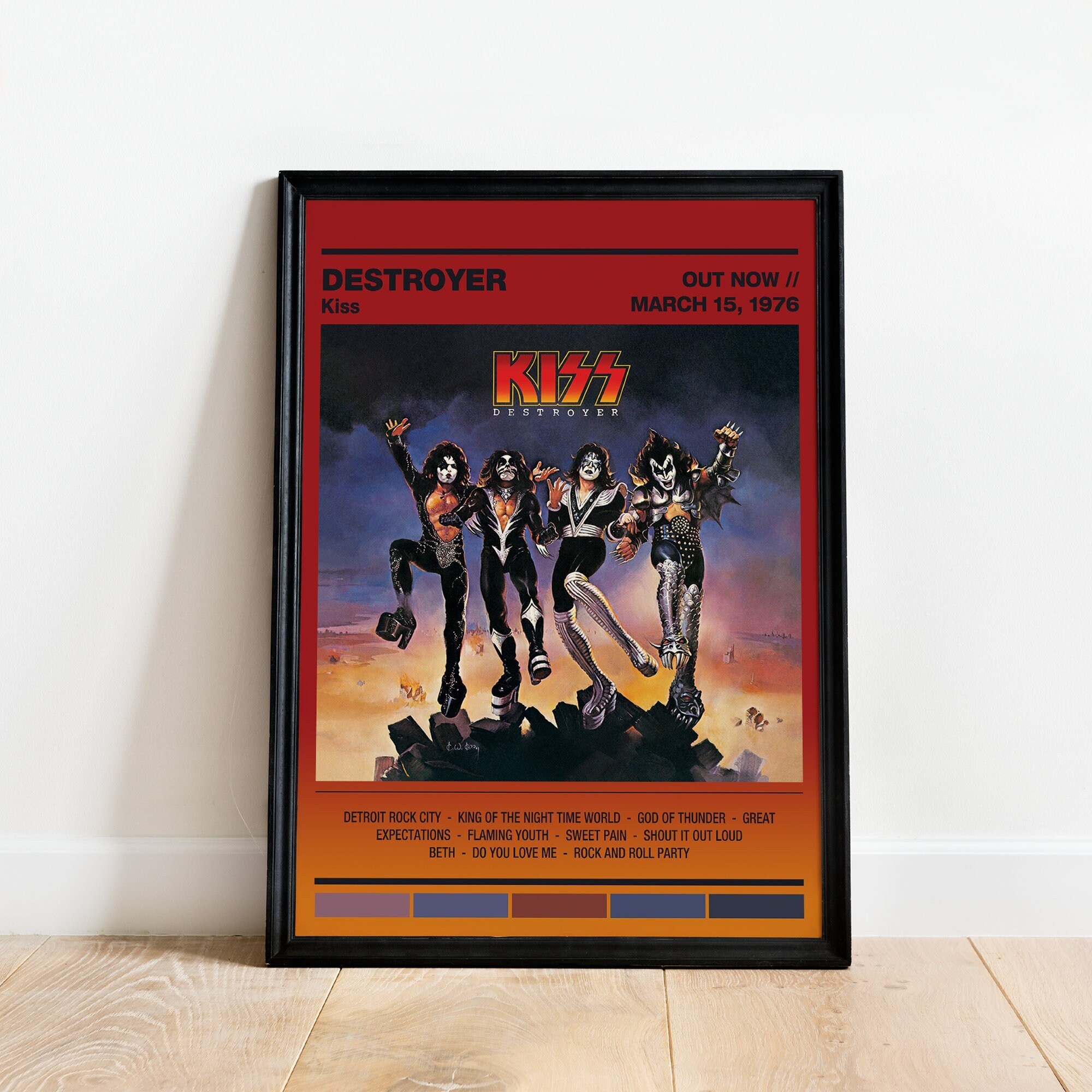 Kiss "Destroyer" Album Poster | Color Optional | Album Art | Wall Decor