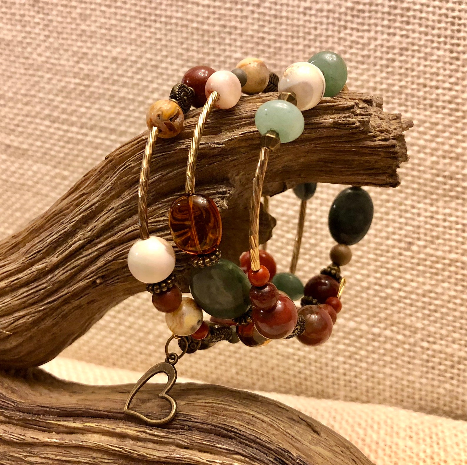 Boho Rustic Bronze Wrap Bracelet With Charm, Boho Bracelets, Wrap Bracelets, Adjustable ...