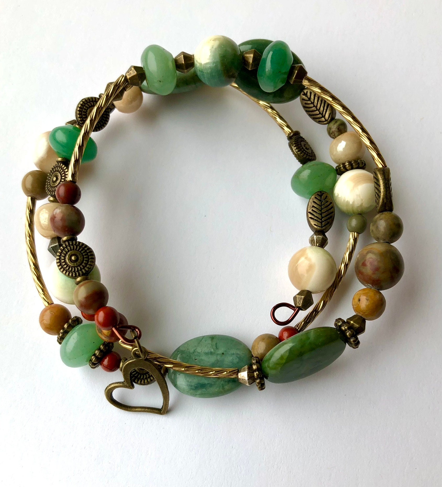 Boho Rustic Bronze Wrap Bracelet With Charm, Boho Bracelets, Wrap Bracelets, Adjustable ...