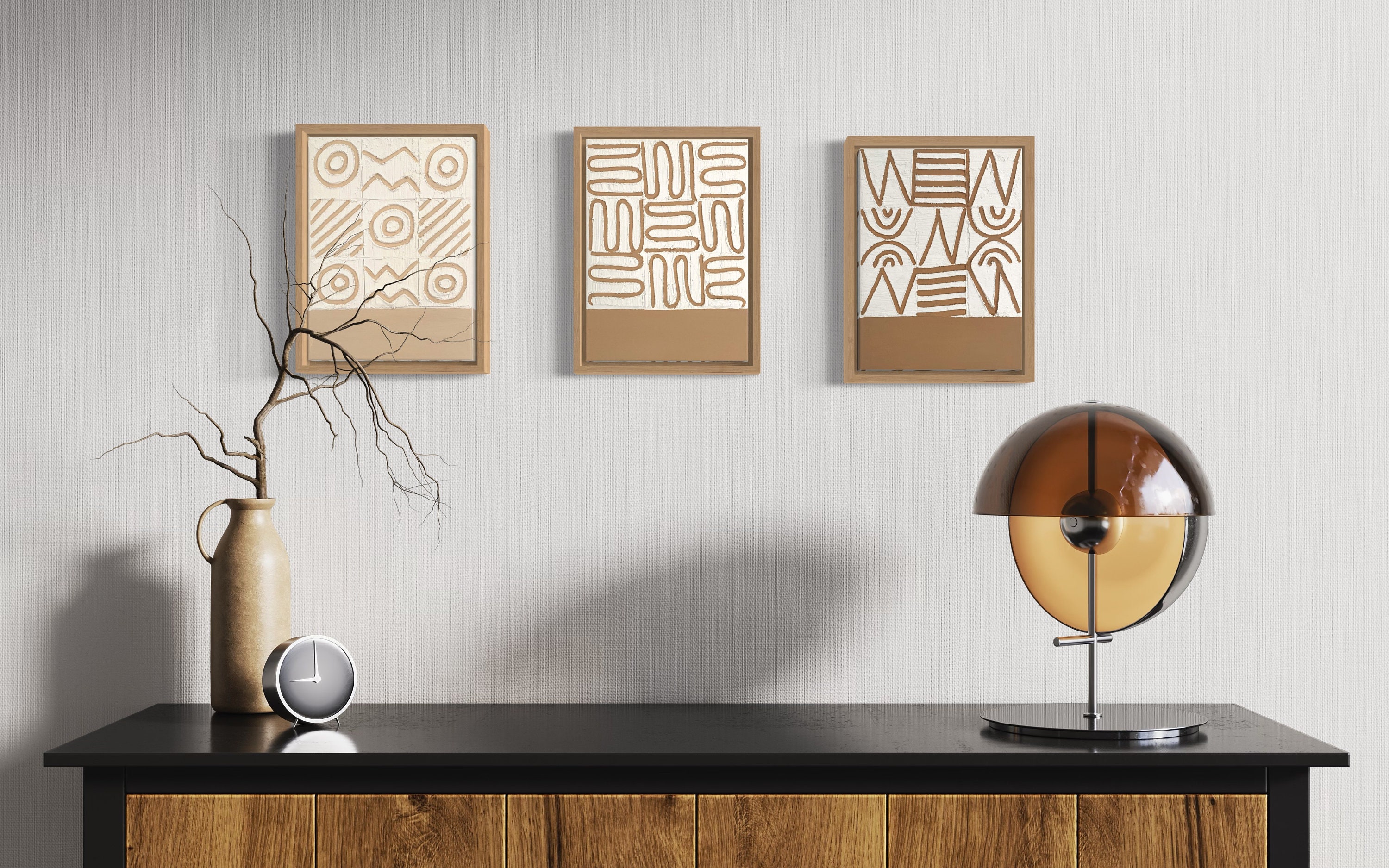 Textured Wall Art Set Neutral Tone Canvas Minimal Art - Etsy