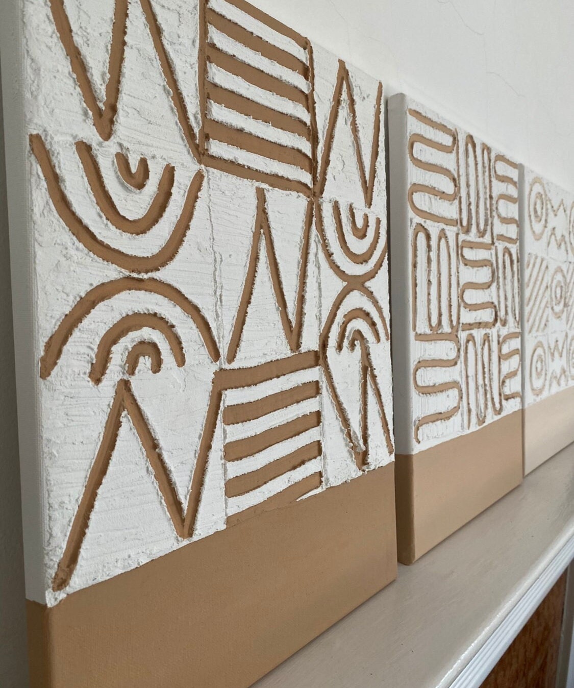 Textured Wall Art Set Neutral Tone Canvas Minimal Art - Etsy