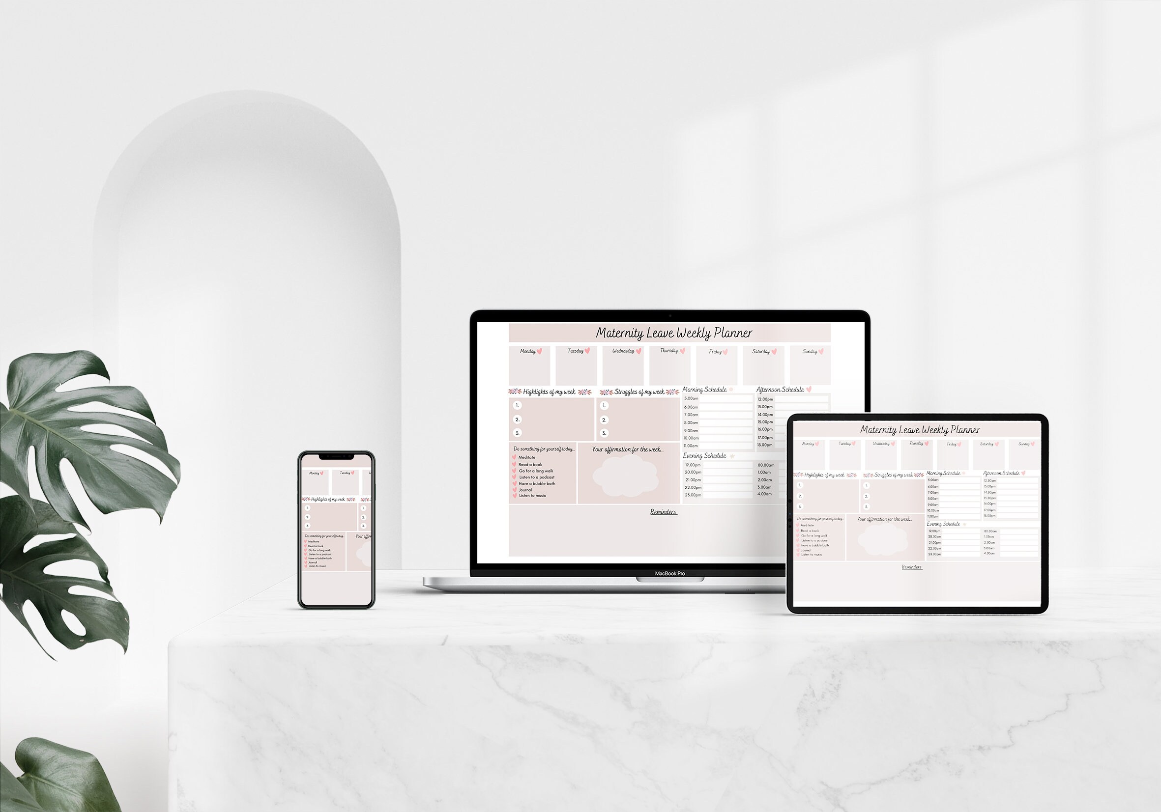 Maternity Leave Weekly Planner, Digital Planner, Editable Planner ...