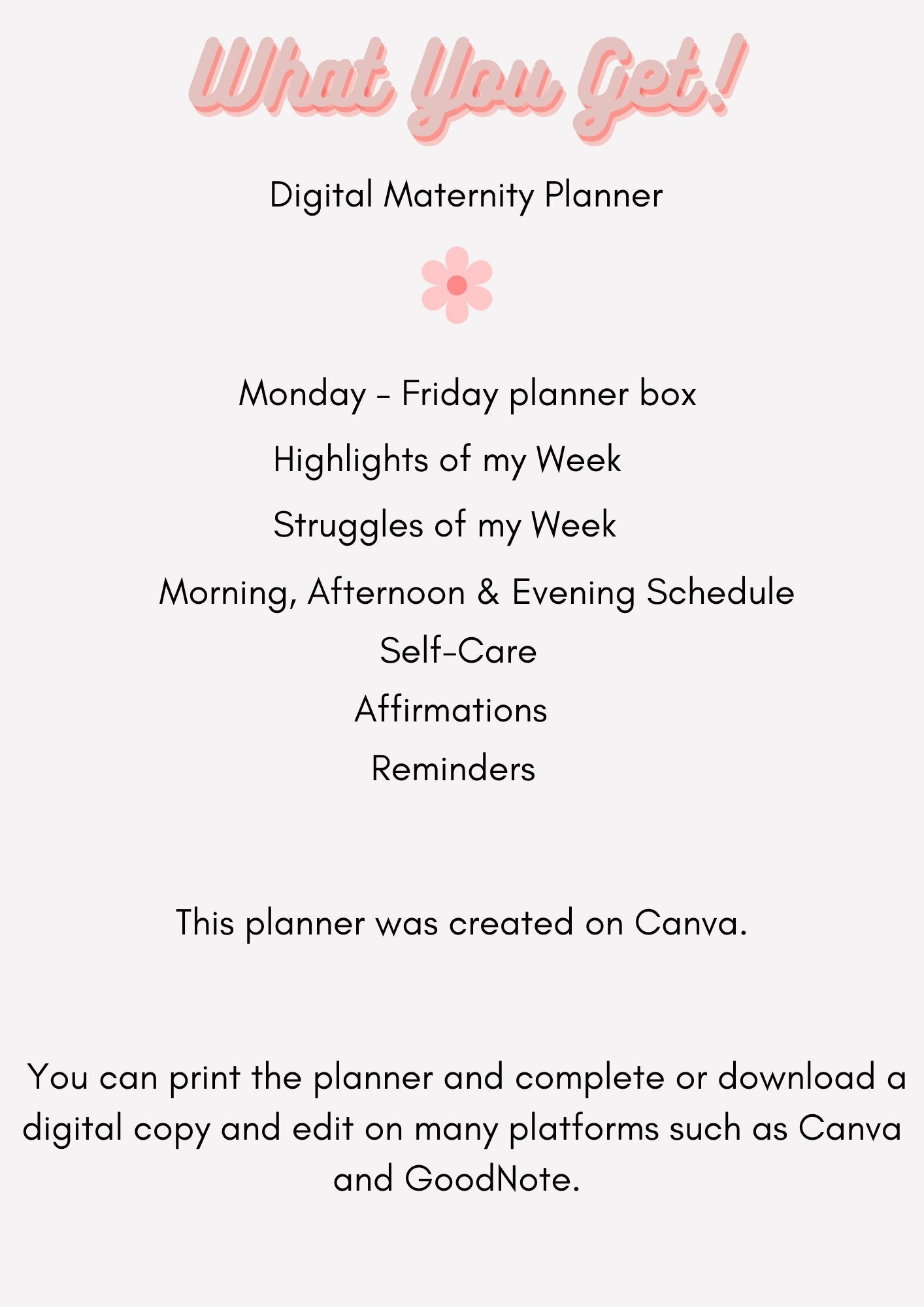 Maternity Leave Weekly Planner, Digital Planner, Editable Planner ...