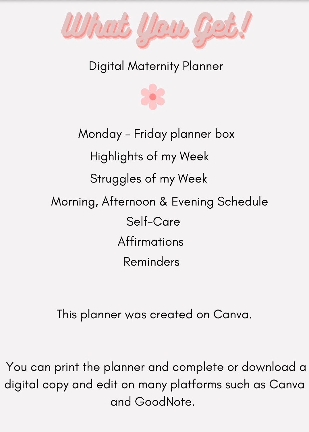 Maternity Leave Weekly Planner, Digital Planner, Editable Planner ...
