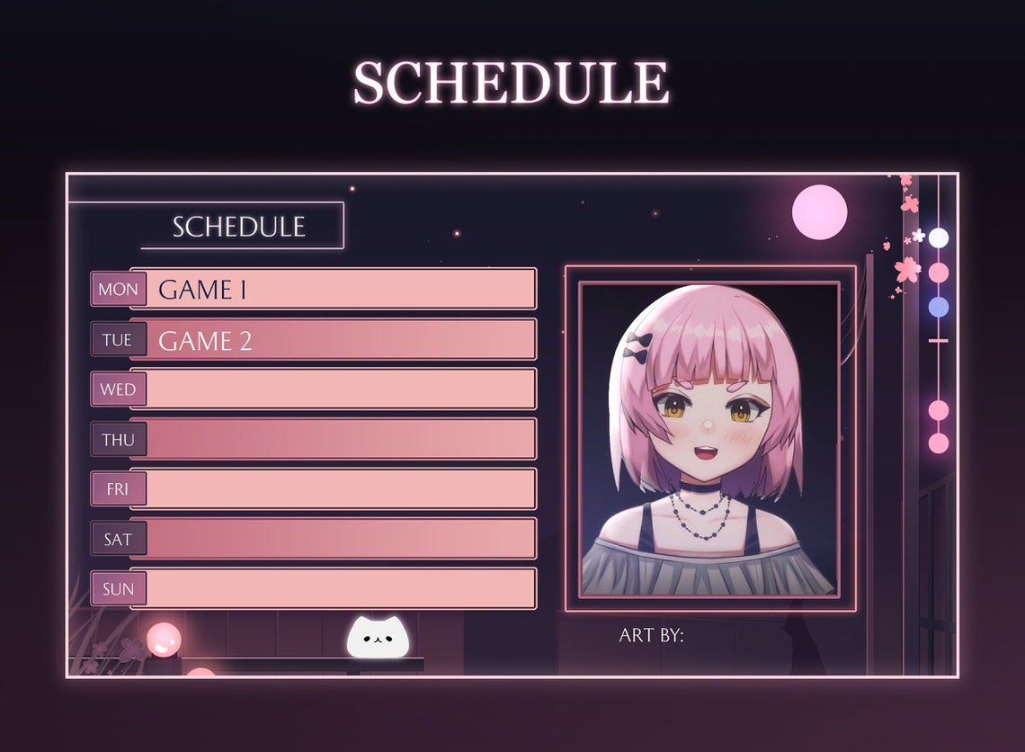 Comfy Night Vtuber Stream Pack Aesthetic Stream Package Vtuber Glowing ...