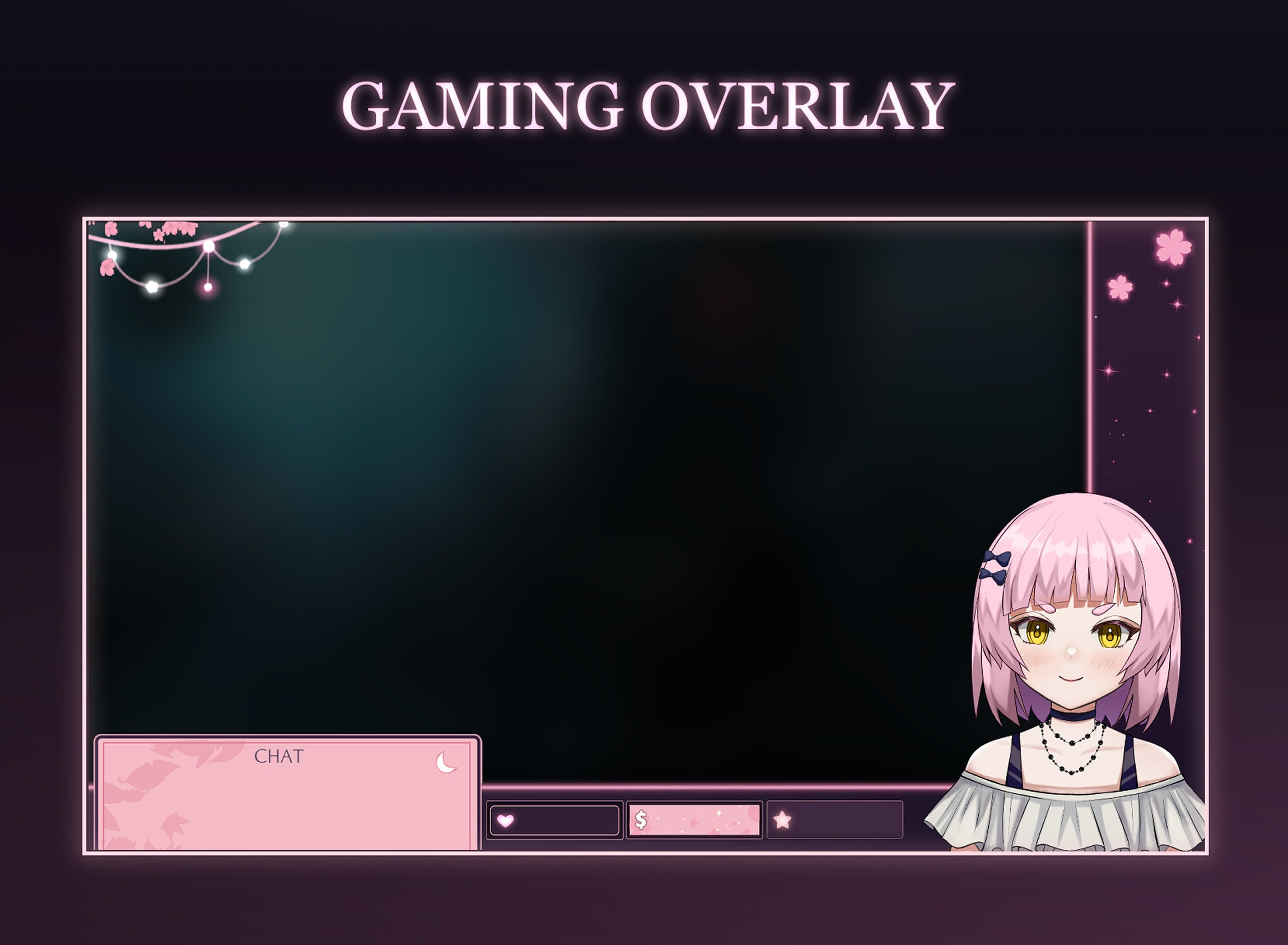 Comfy Night Vtuber Stream Pack Aesthetic Stream Package Vtuber Glowing ...