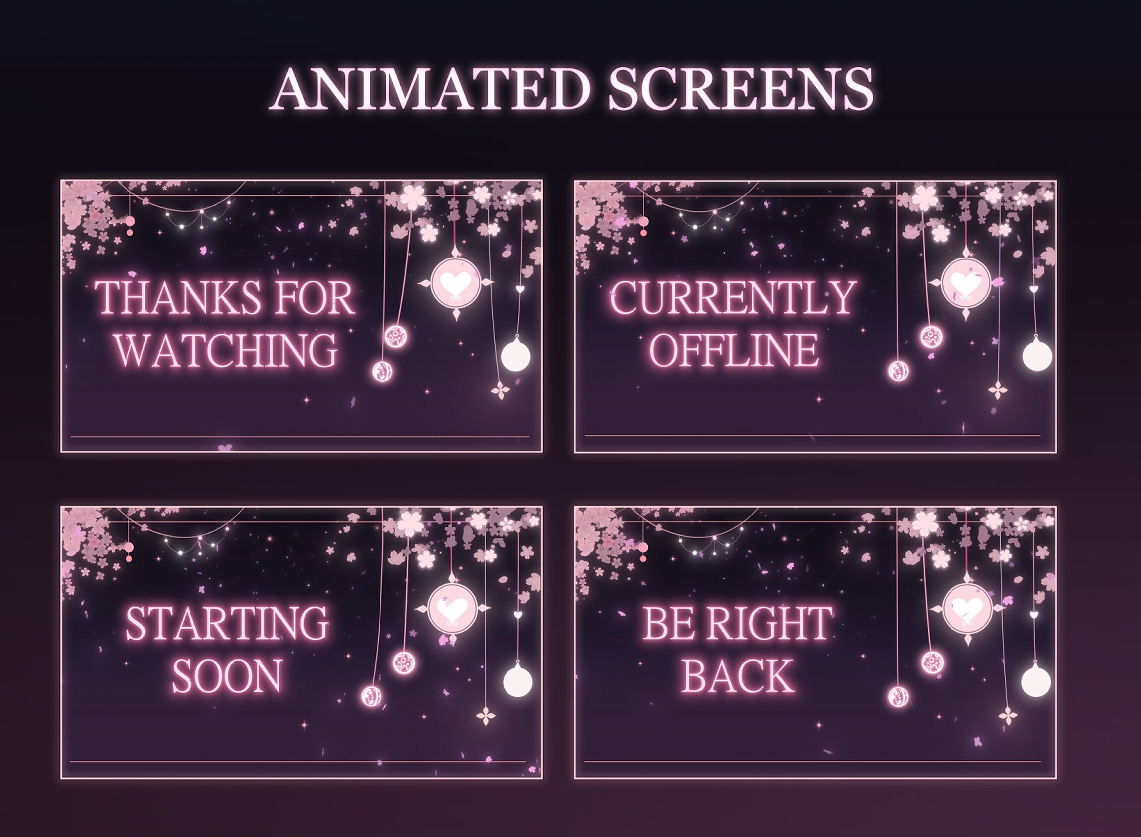 Comfy Night Vtuber Stream Pack Aesthetic Stream Package Vtuber Glowing ...