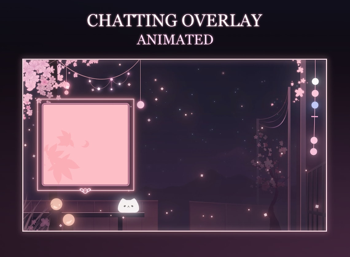 Comfy Night Vtuber Stream Pack Aesthetic Stream Package Vtuber Glowing ...