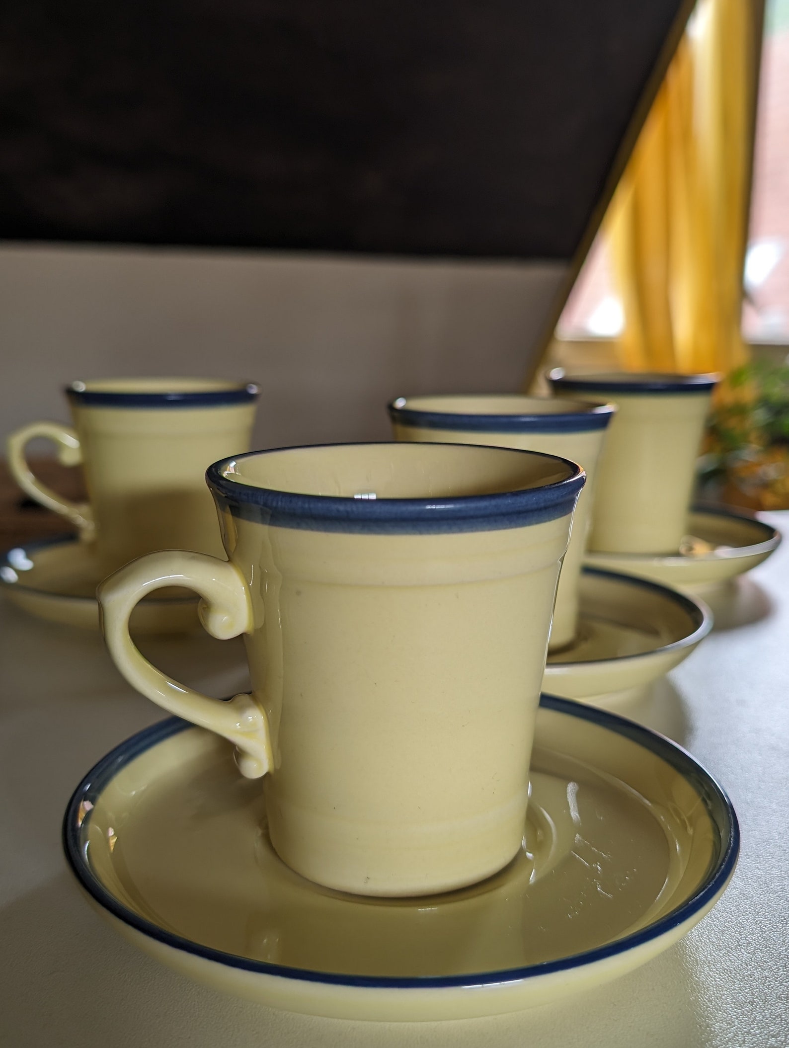 Vintage Set of 4 Handmade Coffee Cups and Plates From Germany Zeller ...