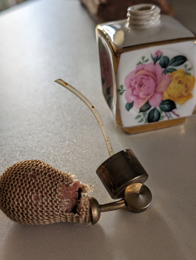 Vintage Porcelain Perfume Bottle With Atomizer Bavaria Western Germany ...