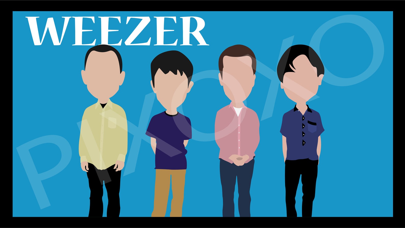 Weezer Blue Album Cover Bobblehead Digital Art Printable Poster Digital ...