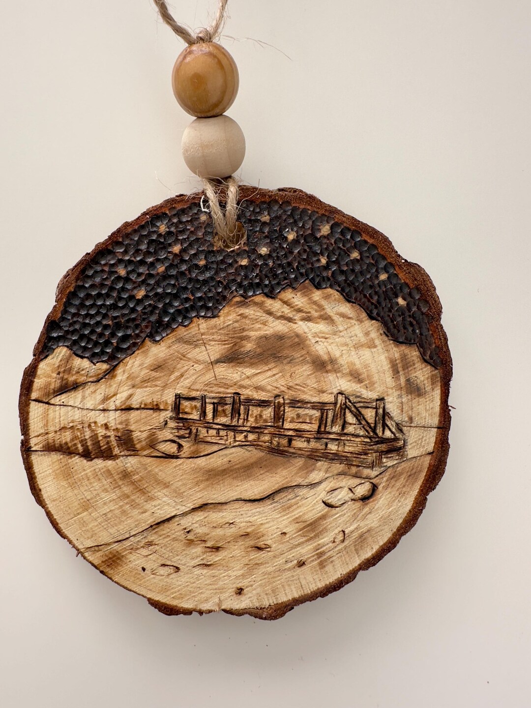 Wood Burned Banff Bow Lake Ornament - Etsy