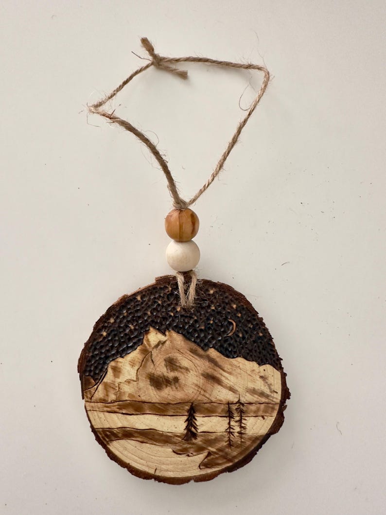 Wood Burned Banff Rundle Mountain Ornament - Etsy