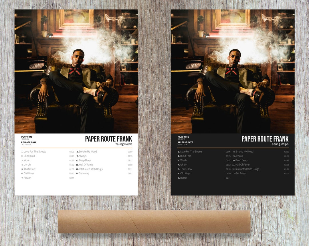 Young Dolph Paper Route Frank Album Cover Poster for Home - Etsy
