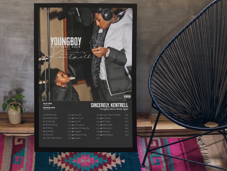 Youngboy Never Broke Again Sincerely Kentrell Album Cover - Etsy Hong Kong