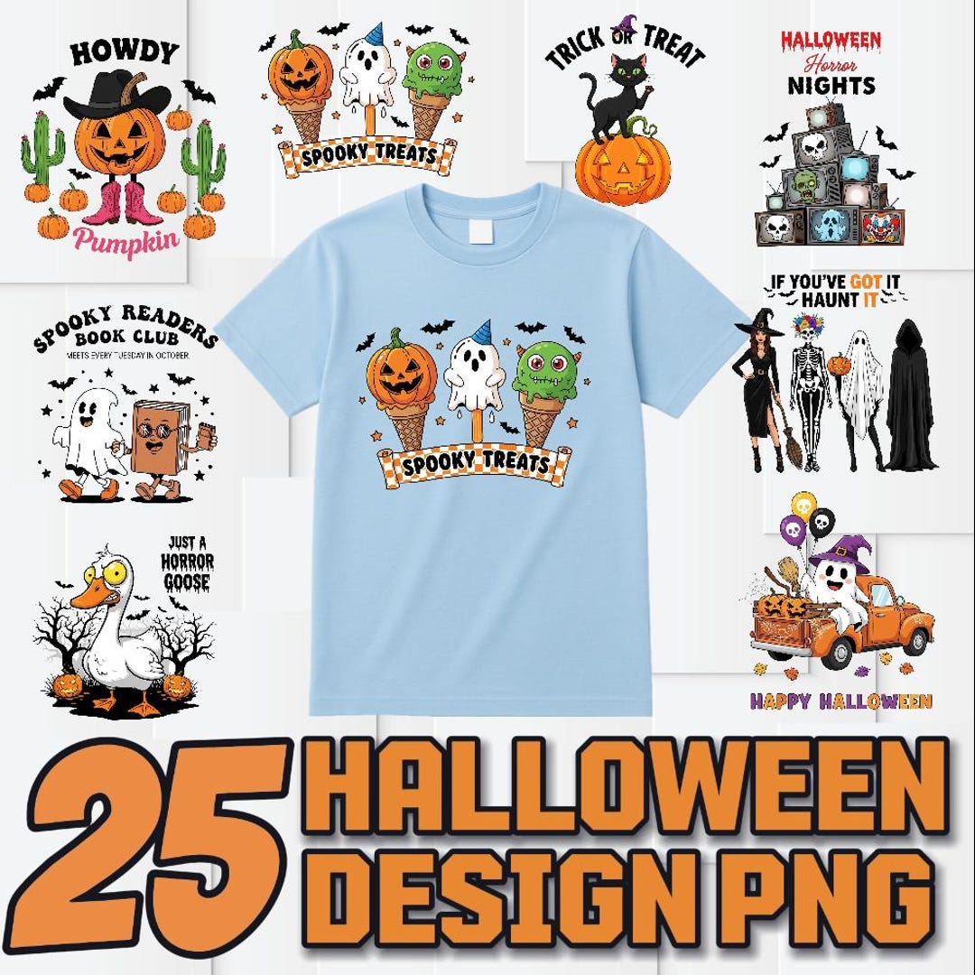 25 Halloween Png Bundle, Spooky Season Png, Retro Halloween Png ...