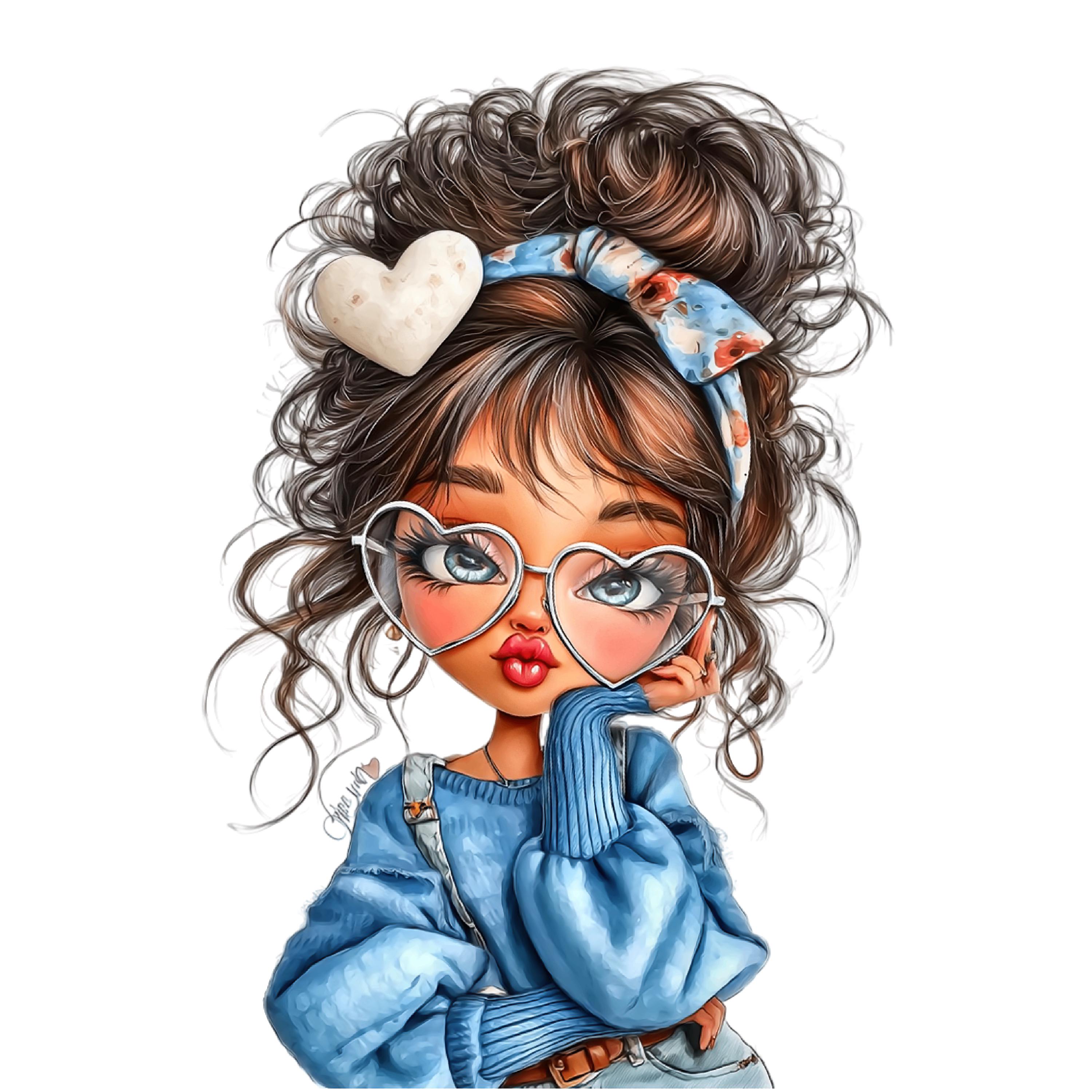 23 Quirky Valentine’s Day Girl Clipart, Clipart Download for Teachers ...