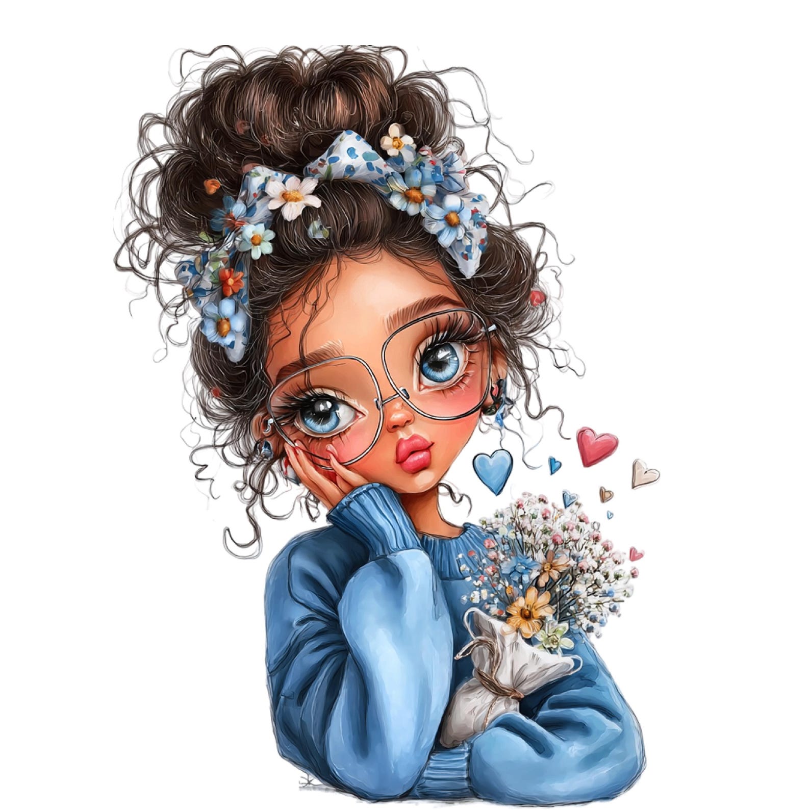 23 Quirky Valentine’s Day Girl Clipart, Clipart Download for Teachers ...