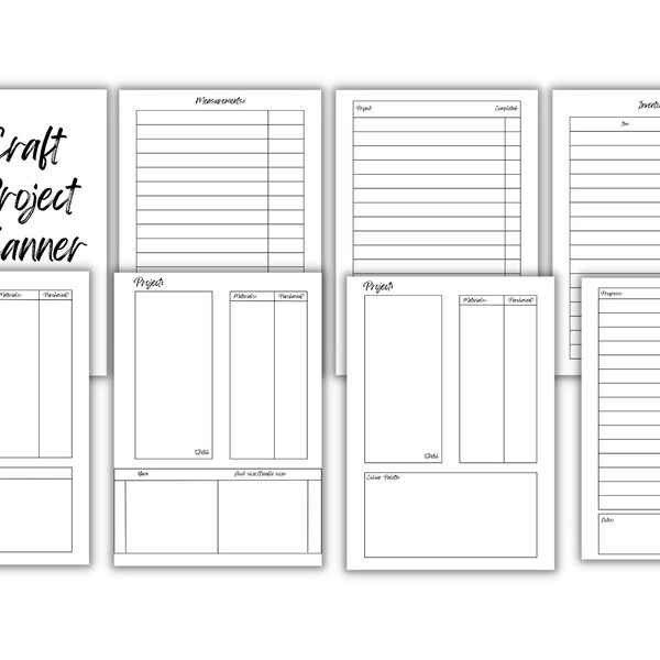 Printable Craft Project Planner - Etsy