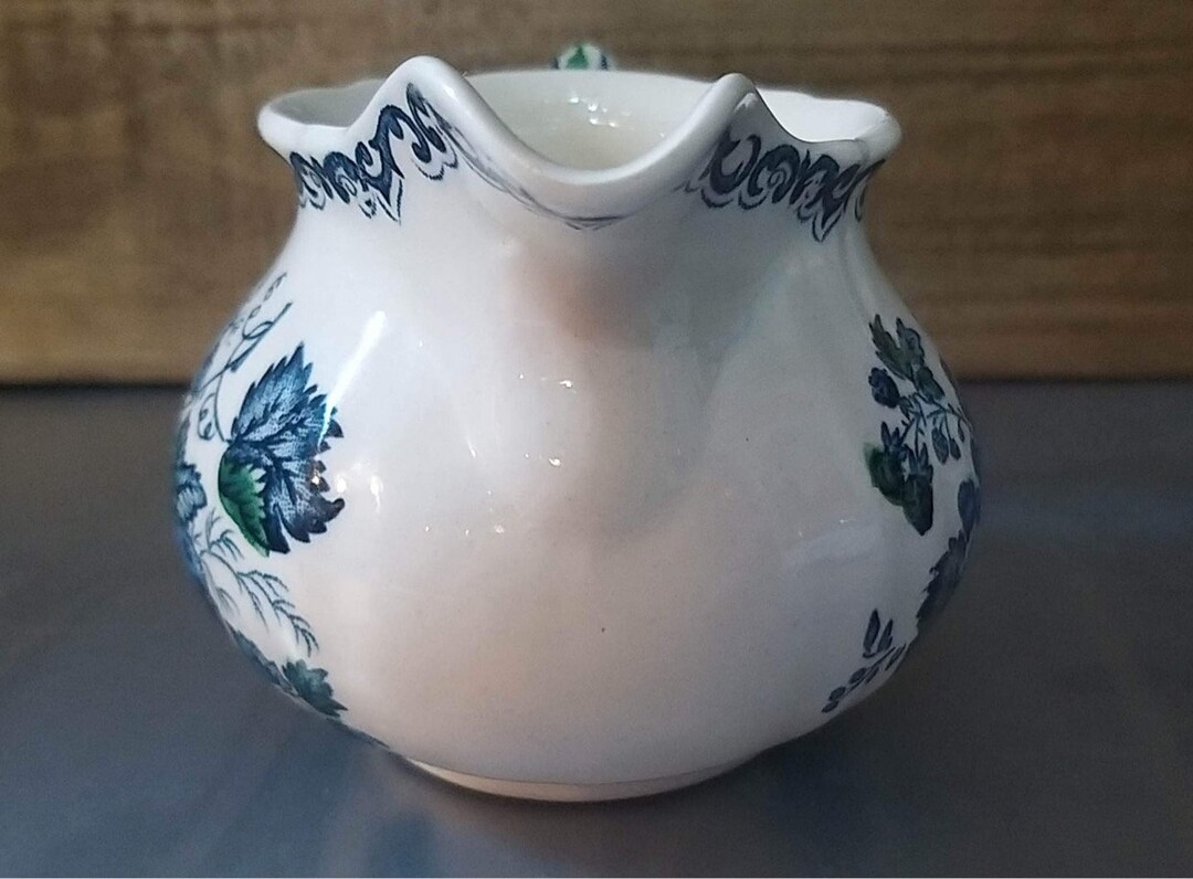 Vintage Masons Ironstone Blue Fruit Basket Pattern Creamer or - Etsy