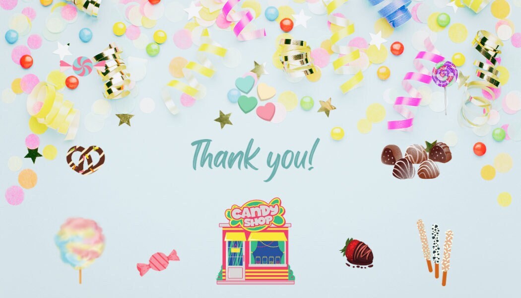 Candy Shop Thank You Tag or Sticker - Etsy