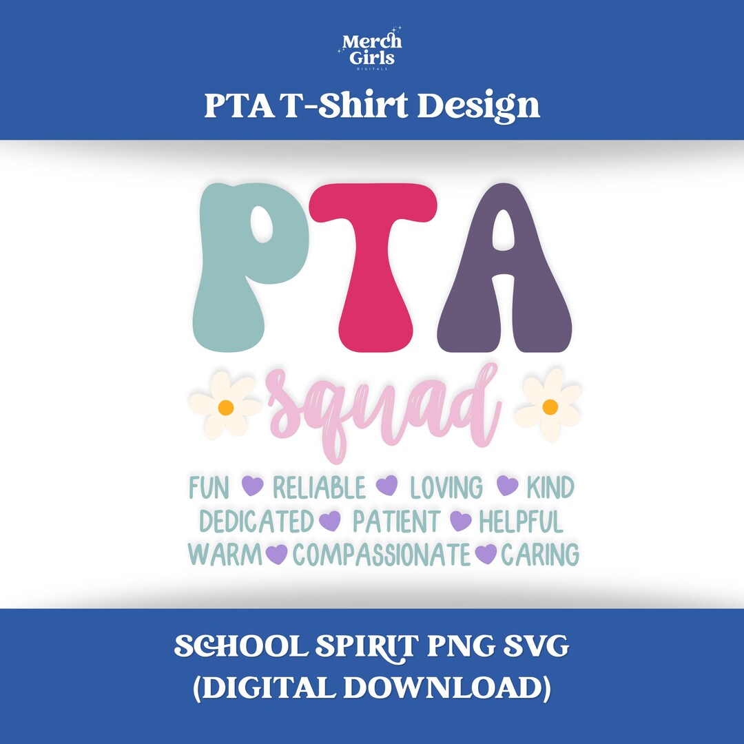 PTA Squad T-shirt Design: Fun, Loving, Kind (PNG & SVG) - Etsy