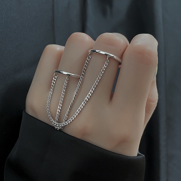 Double Chain Ring - Etsy