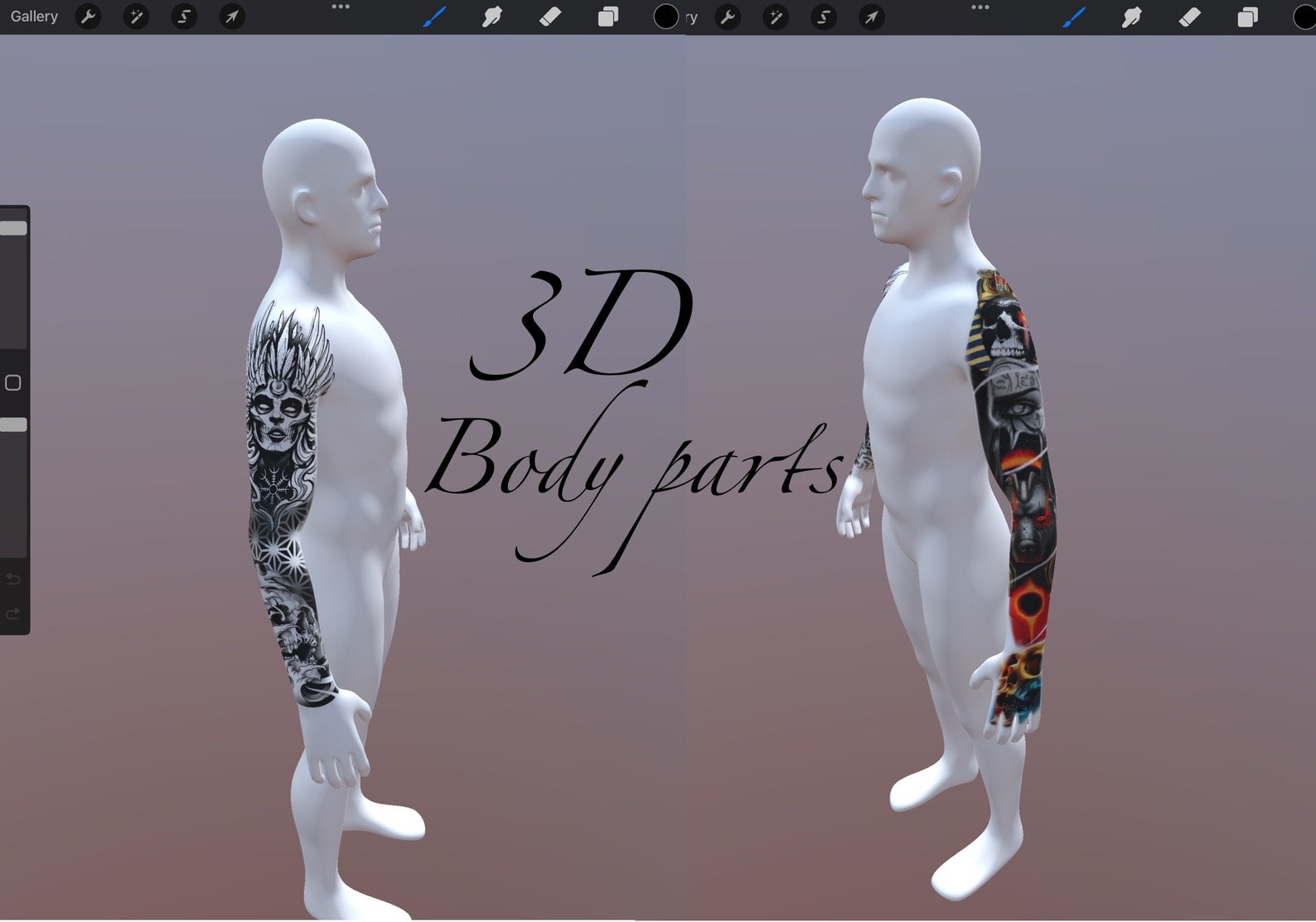 3D Body Parts / for Tattoo Designing on Procreate - Etsy