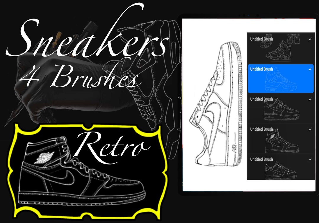 4 Sneakers Digital Stamp Brushes for Tattoo Designing - Etsy