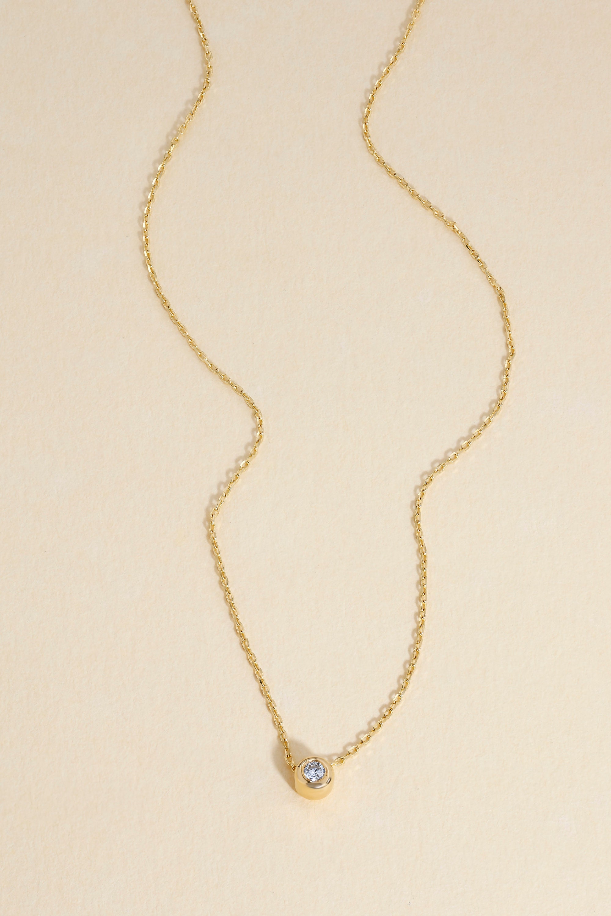 14k Gold Small Diamond Necklace, Ball Necklace, Pave Diamonds, Diamond ...