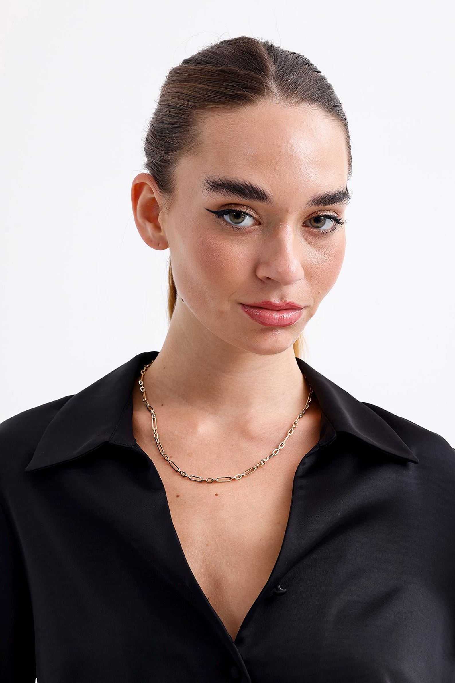 14k Solid Gold Paper Clip Chains, Paper Clip Chains With Small Paper ...