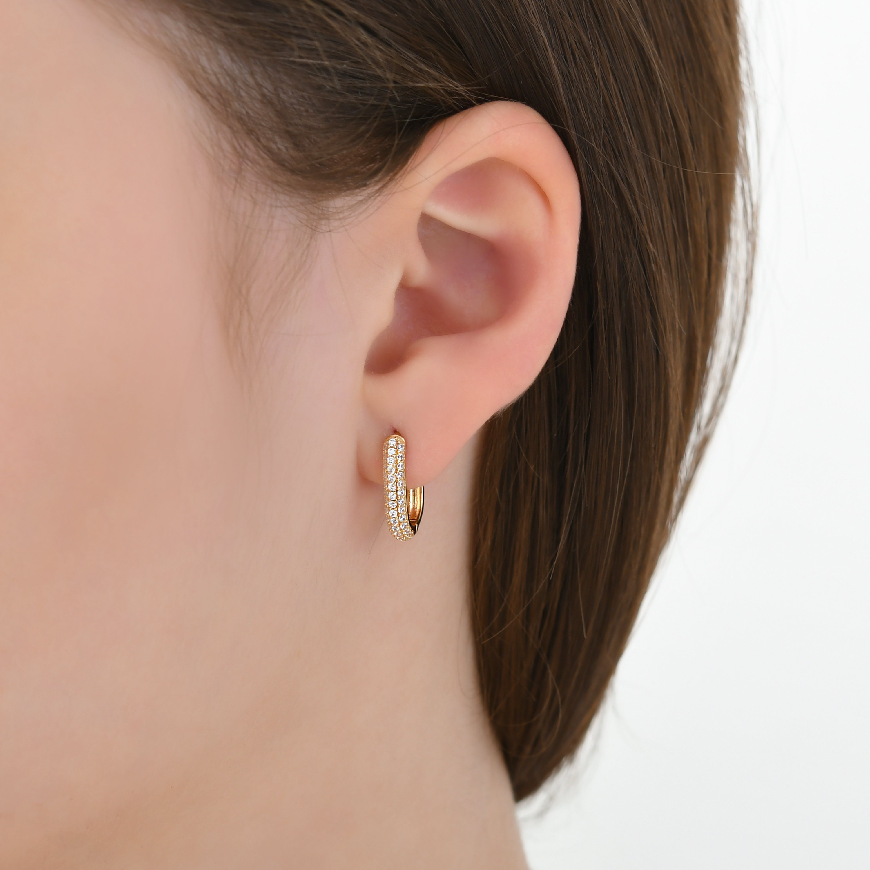 14k Gold U Shape Hoops/ Natural Diamonds/ Solid Gold/ U Shape/ 80 Pcs ...