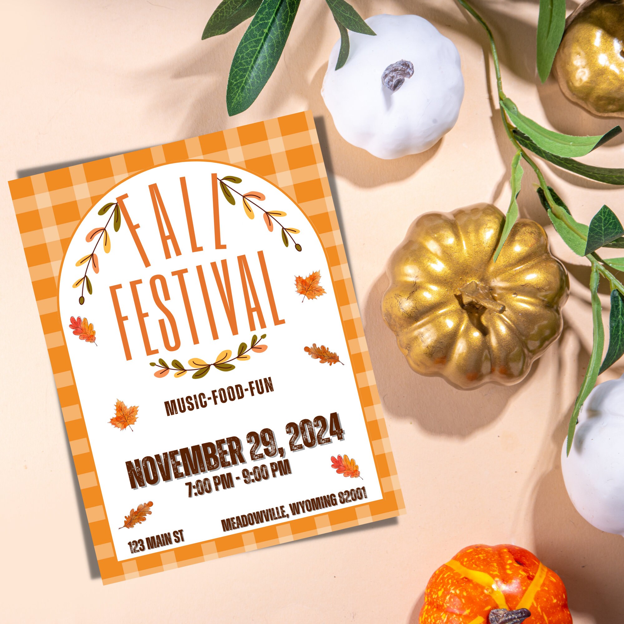 Editable Fall Festival Flyer, Autumn Festival, Harvest Fall Festival ...
