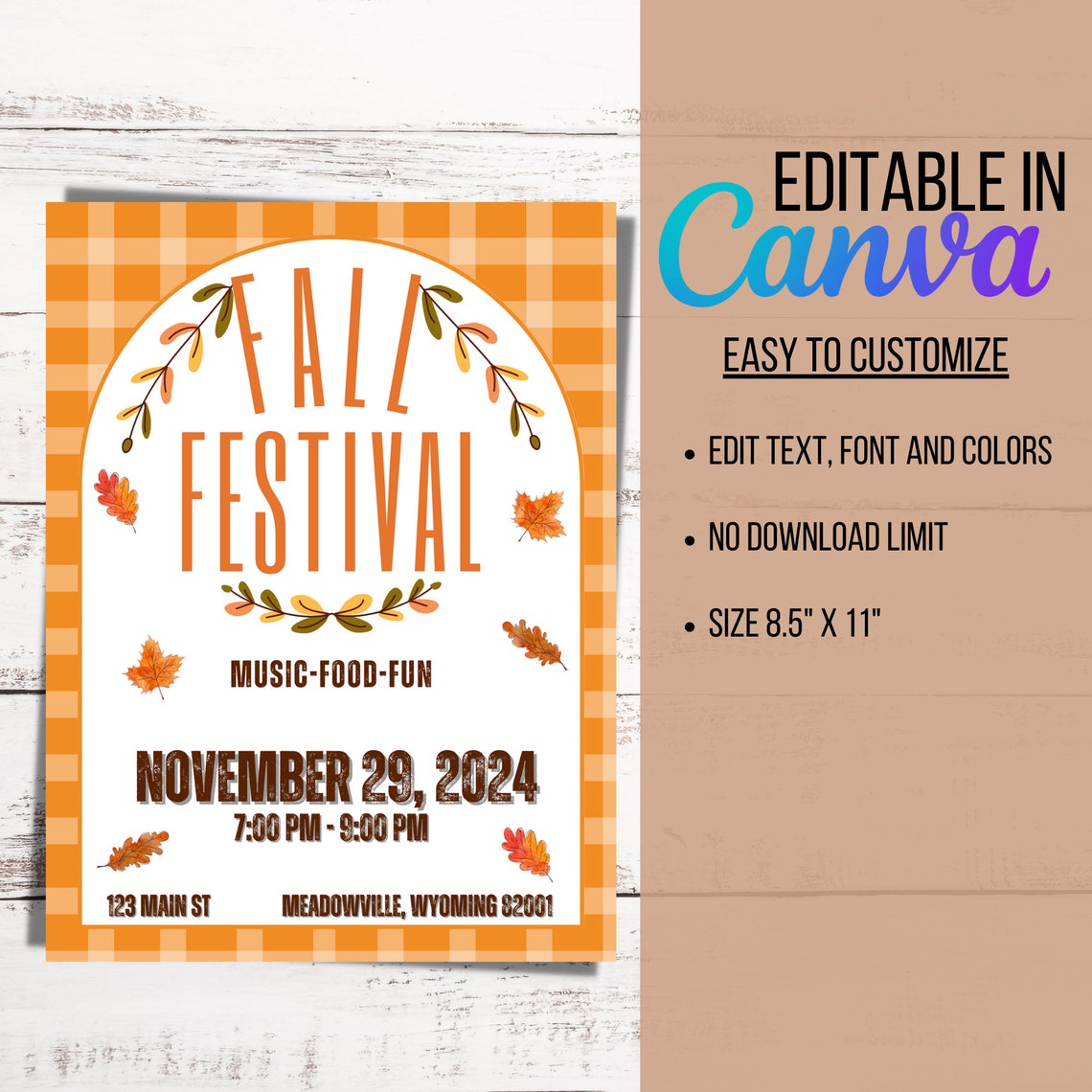 Editable Fall Festival Flyer, Autumn Festival, Harvest Fall Festival ...