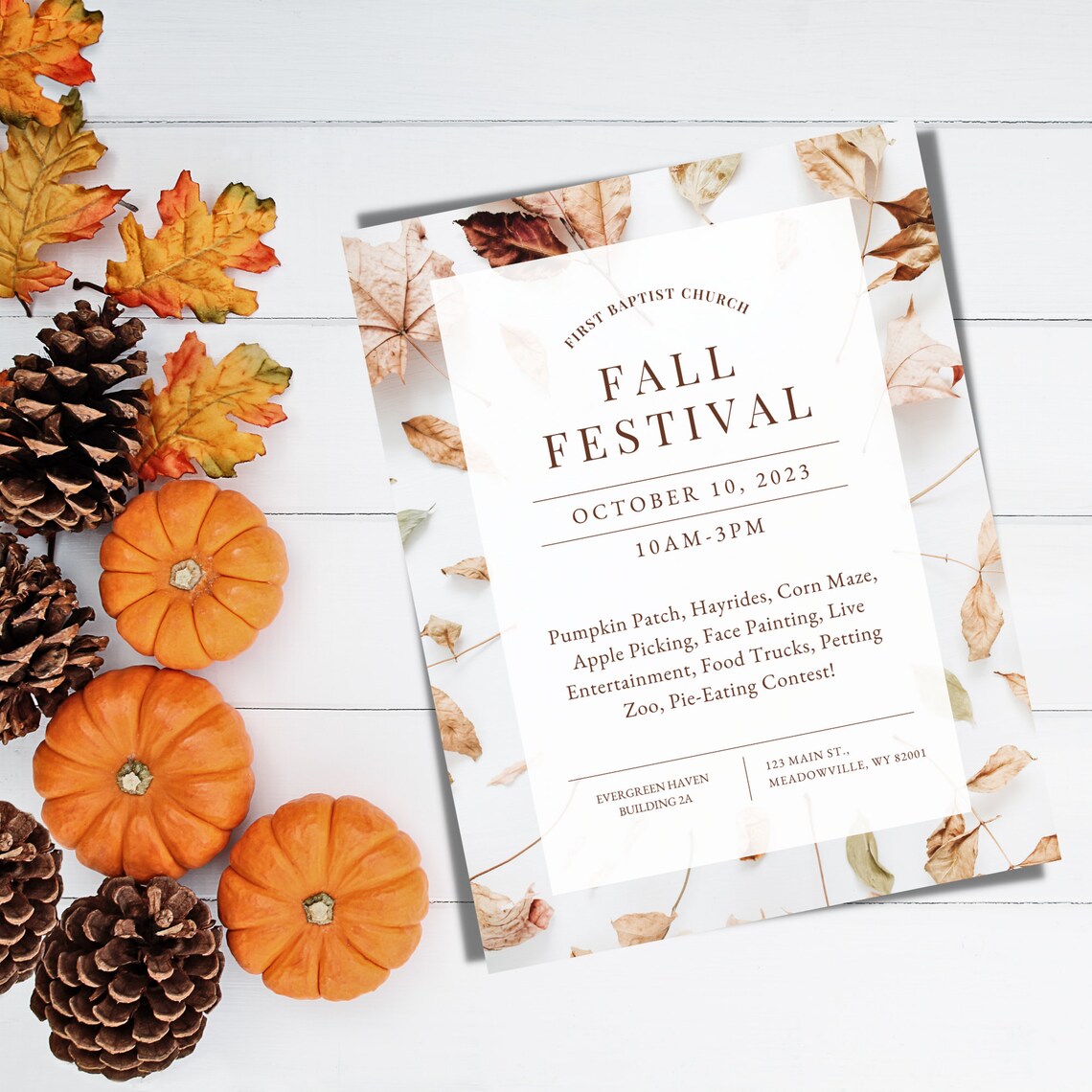 Editable Fall Festival Flyer, Autumn Festival, Harvest Fall Festival ...