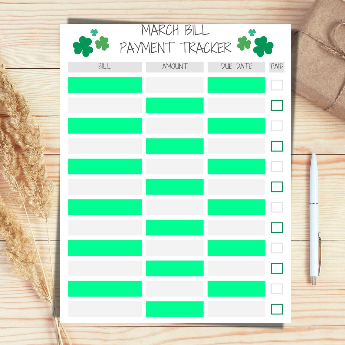 Efficient Bill Tracking Made Easy: Printable Bill Tracker Template for ...