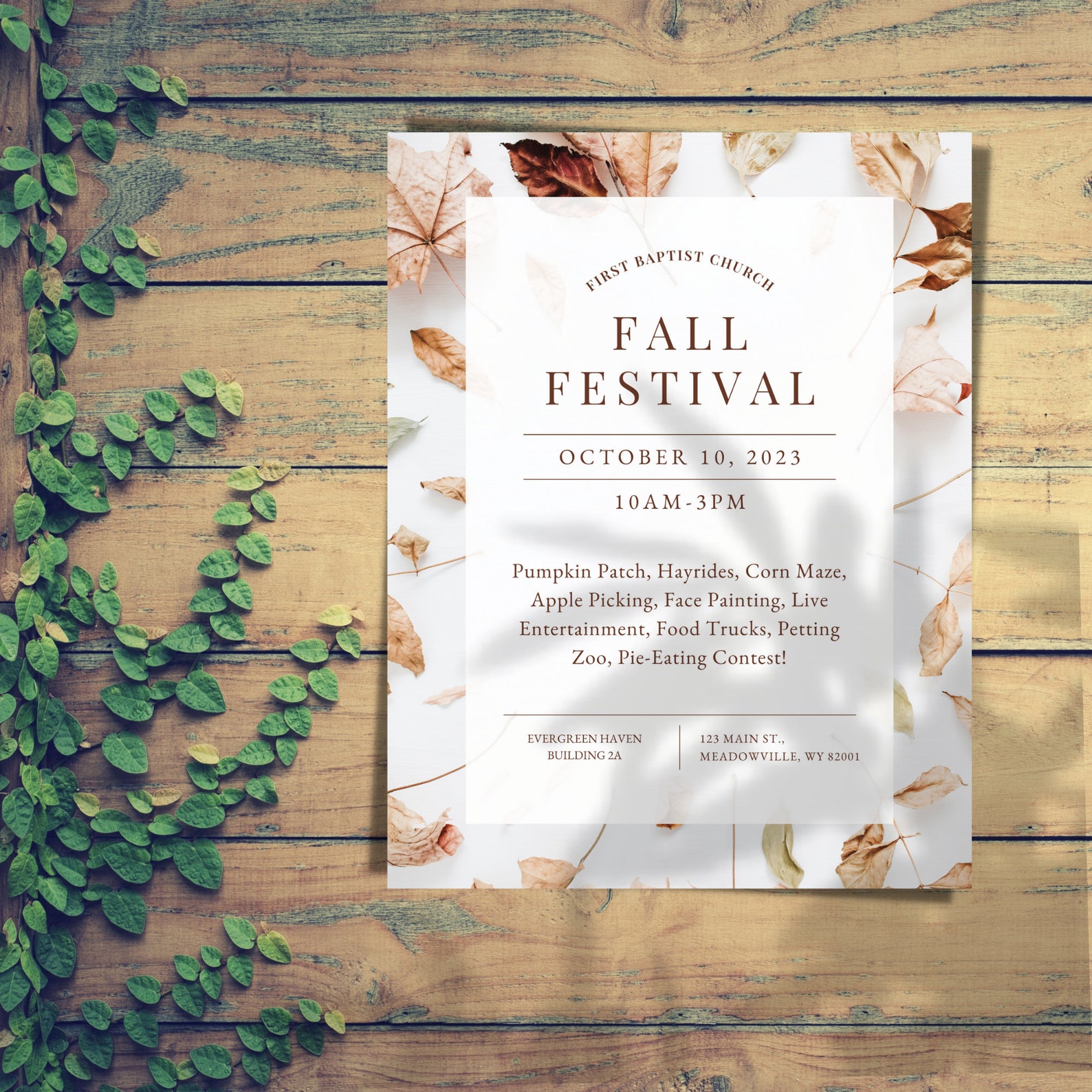 Editable Fall Festival Flyer, Autumn Festival, Harvest Fall Festival ...