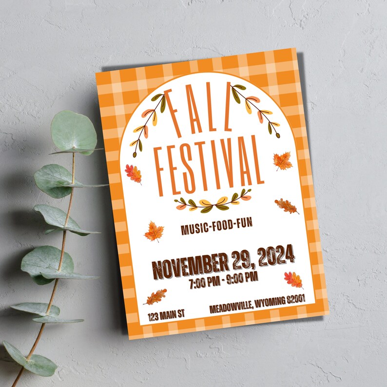 Editable Fall Festival Flyer, Autumn Festival, Harvest Fall Festival ...