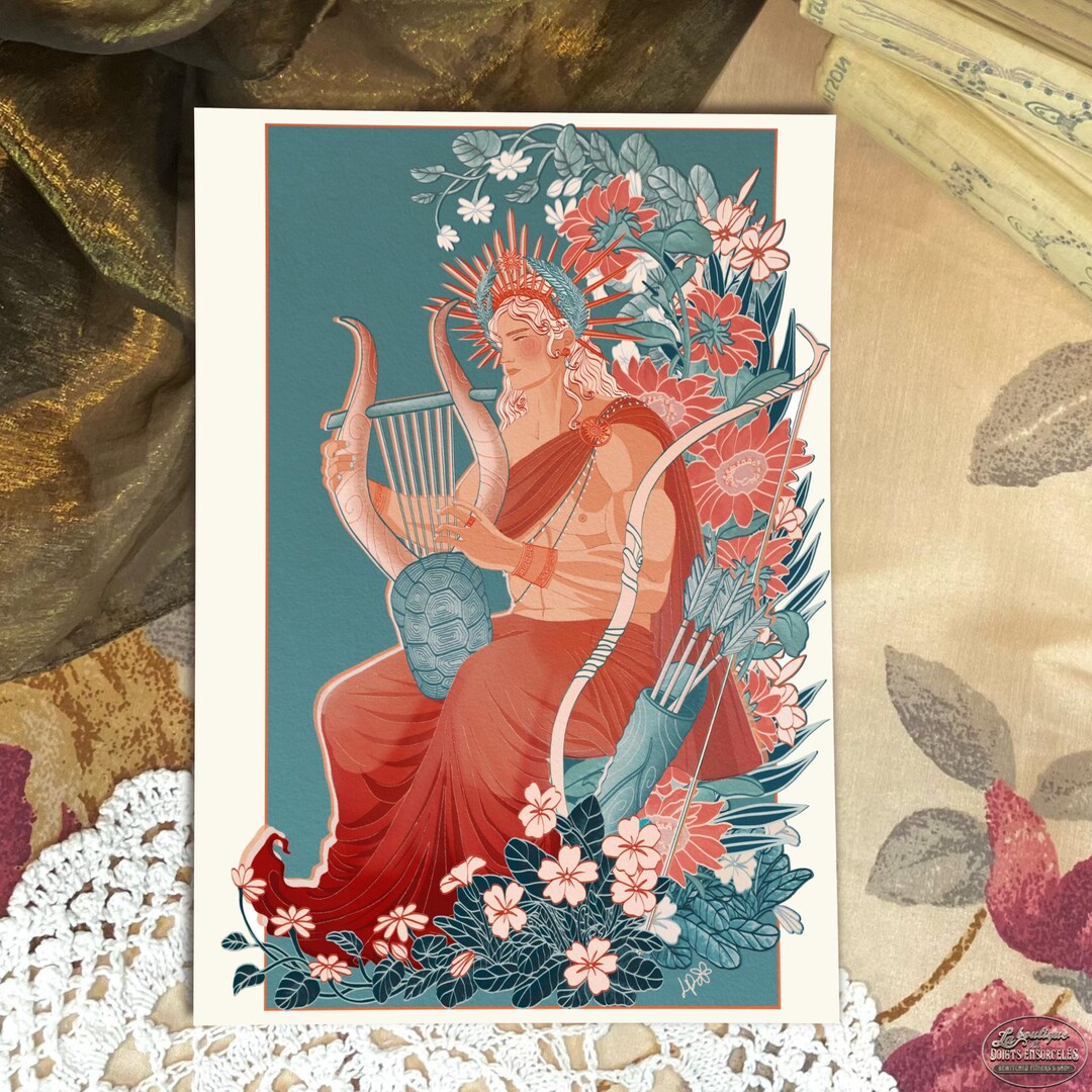 Apollo ~ Digital Art Print ~ Greek Gods ~ Art Nouveau - Etsy