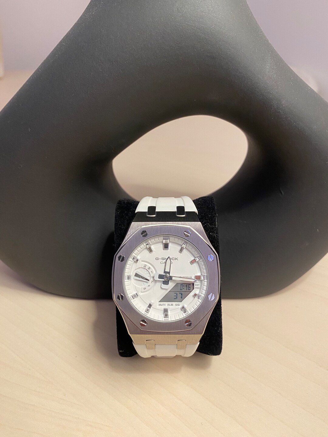 G-shock Custom Silver White Watch Casio GMAS2100 Casio Oak - Etsy