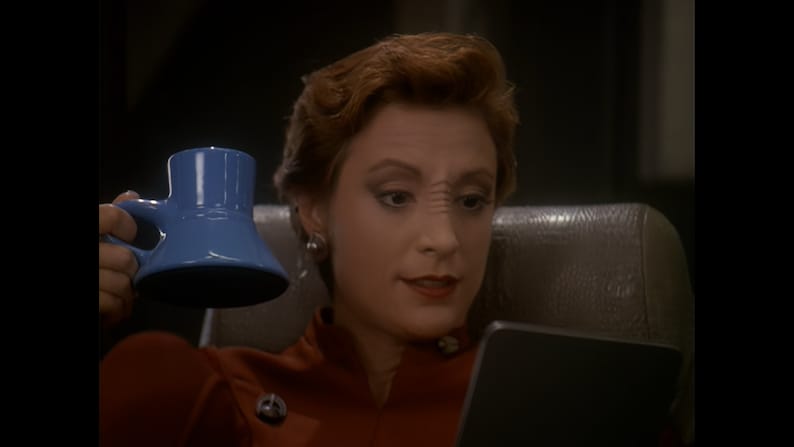 Star Trek Deep Space Nine Blue Raktajino Coffee Mug Cup DS9 Quark's Bar ...