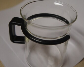 Set of 4 Vintage Black 80s Bodum Glass Tea Cups, Black Picard Cups ...