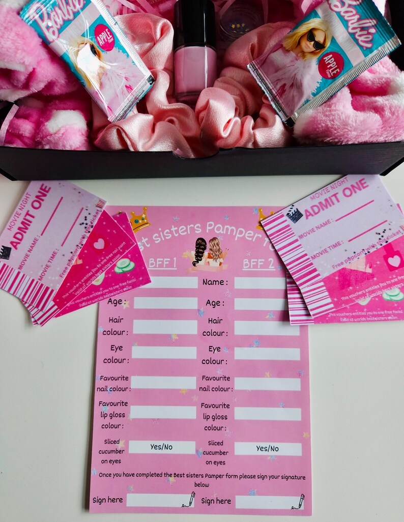 Best Sisters Barbie Pamper Box Personalised Pamper Box Best Sister ...