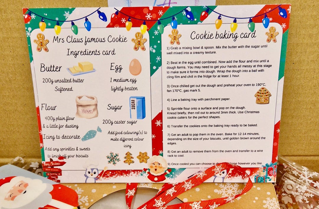 Mrs. Claus Cookie Recipe Card & Christmas Cheer Song (digital Download ...