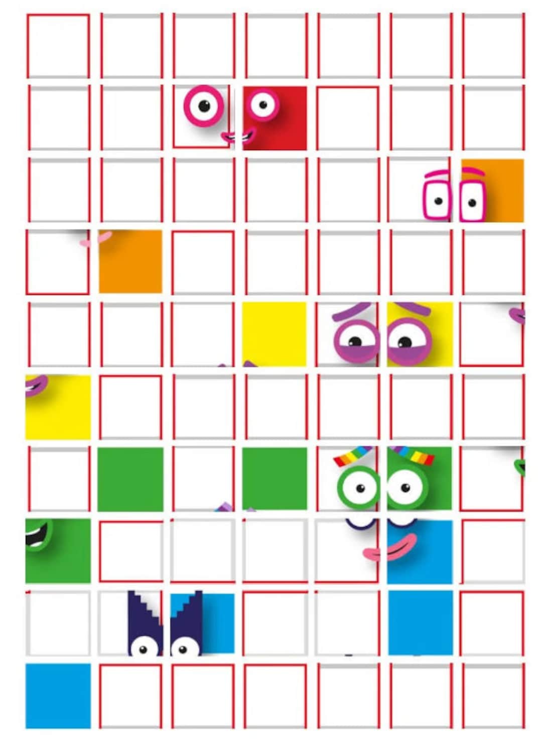 Number Block Stickers, Cute Face Stickers, 2.4cm Unifix Cubes Decals ...