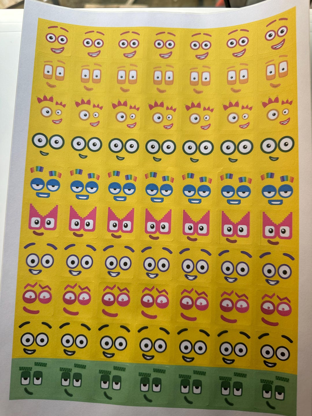 Numberblock Faces Stickers 31-40, Unifix Cube Stickers 2.4cmx2.4cm in ...