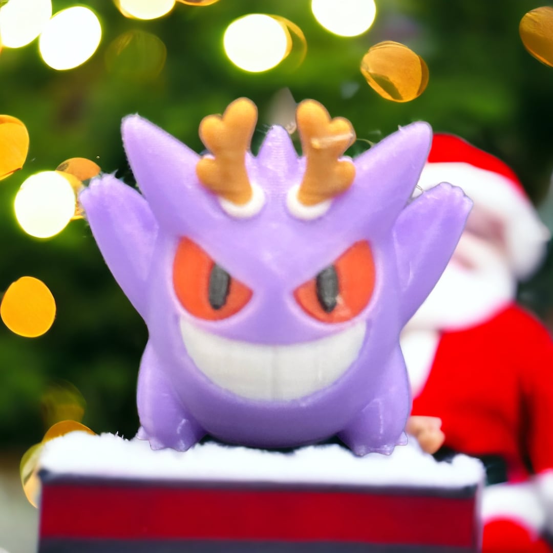 58 SC 3D Printed Christmas Gengar 3 Pokemon Figure Created - Etsy UK