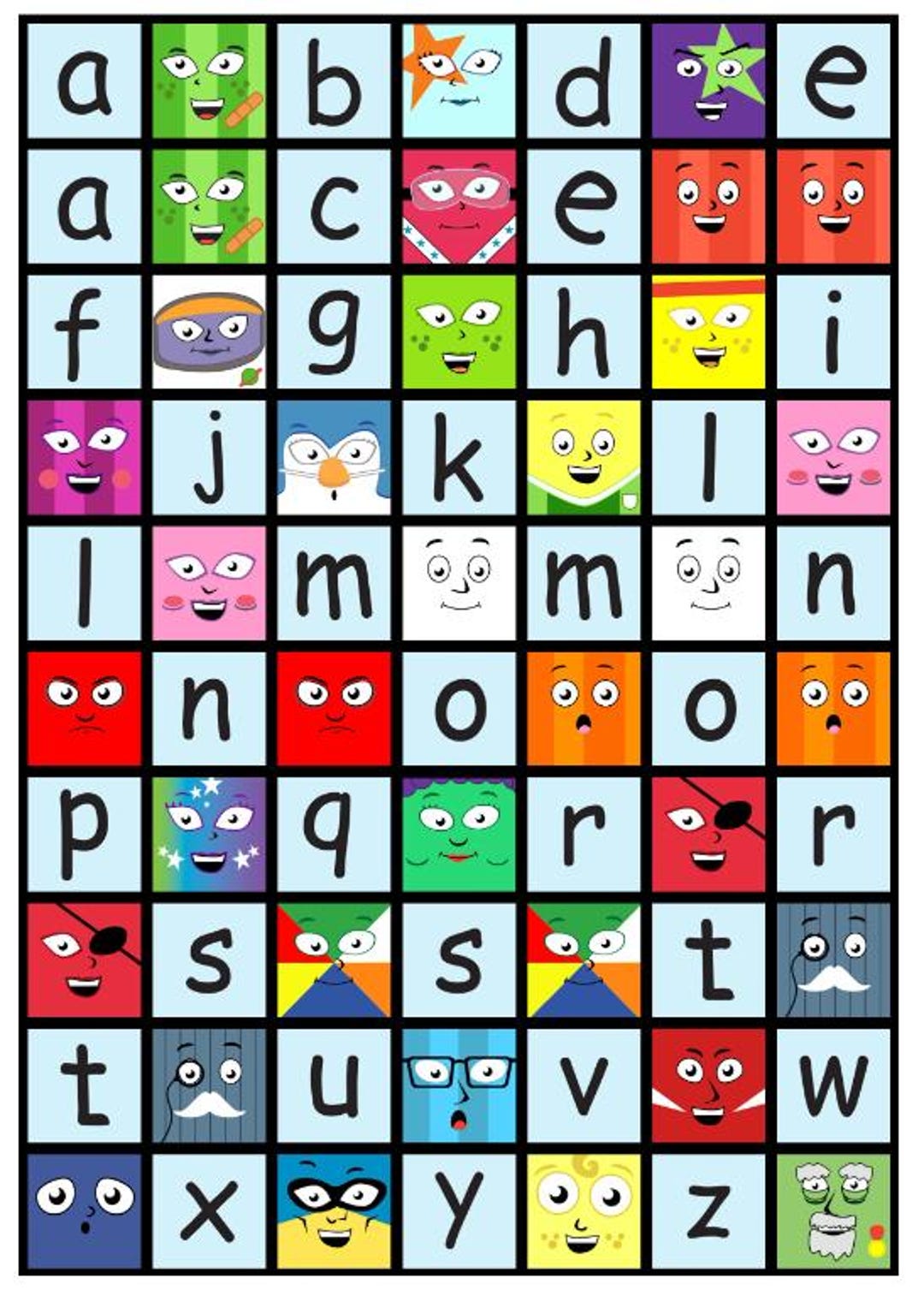 Alphablocks Faces Stickers, Unifix Cube Stickers 2.4cmx2.4cm in Size ...